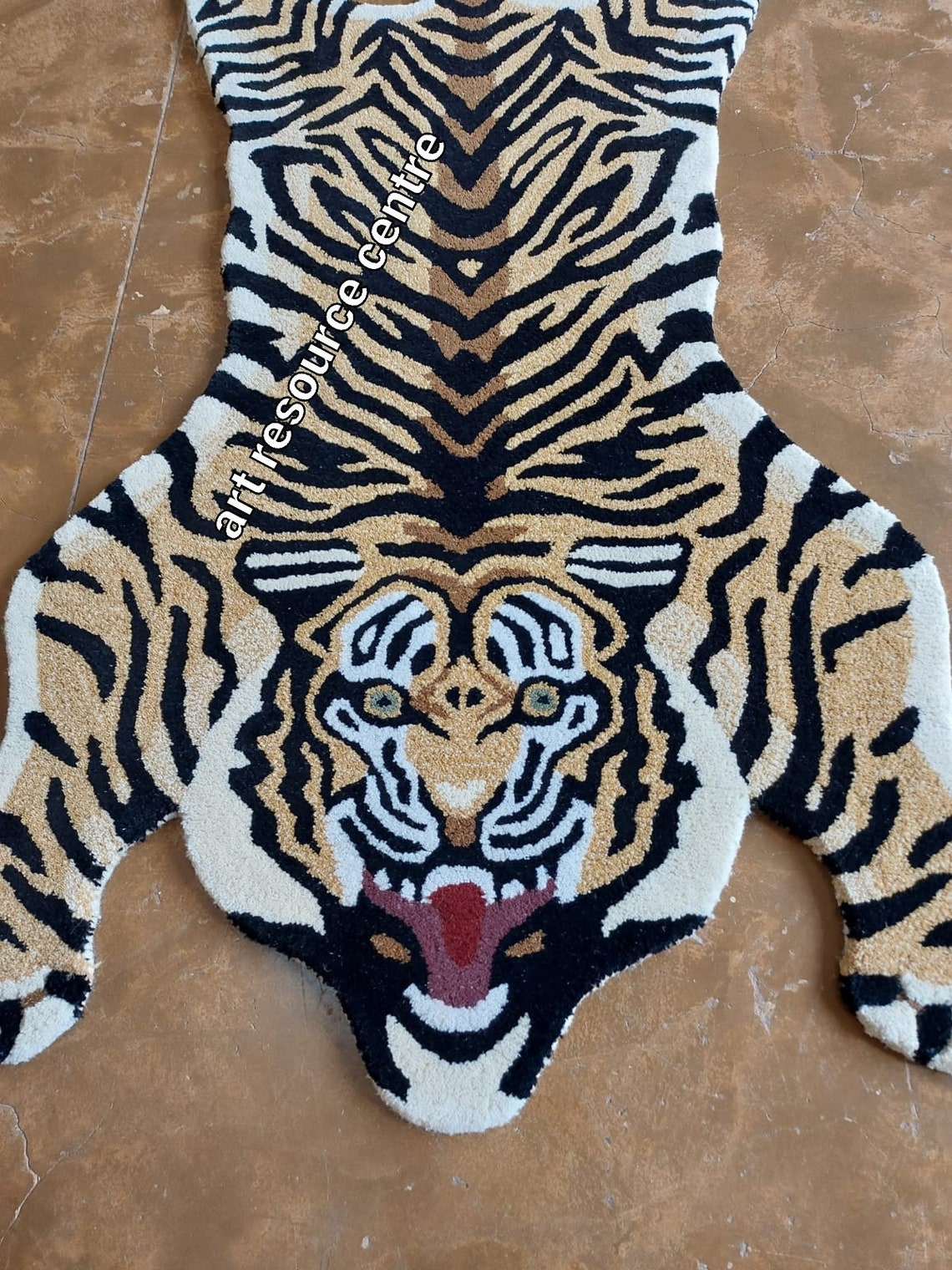 Handmade Tufted Indian Bengal Tiger Wool Rug for Living Room - Etsy