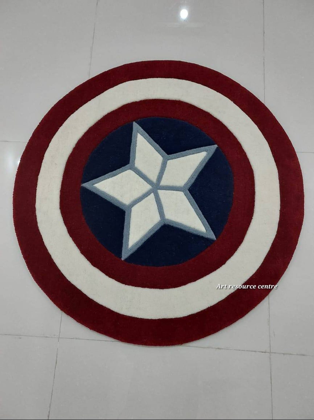 Hand Tufted Captain America Rug , Handmade Woolen Carpet for Living ...
