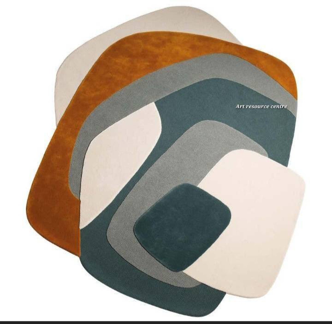 Handmade Tufted Loop Cut Odd Shape Area Rug for Living Room, Bedroom ...