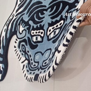 Handmade Tufted Tibetan Tiger Skin Shape Wool Rug for Living Room ...