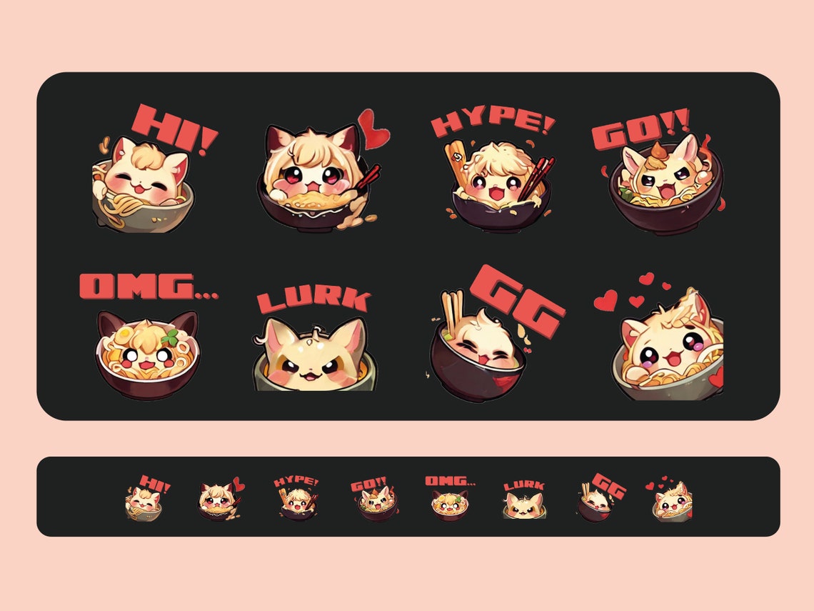 Cute Animated Emotes Cat Emotes Kawaii GG Emote Hype Emote Animated ...