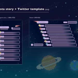 Stream Schedule Template - Pixel Galaxy Theme | Twitch Social Media ...