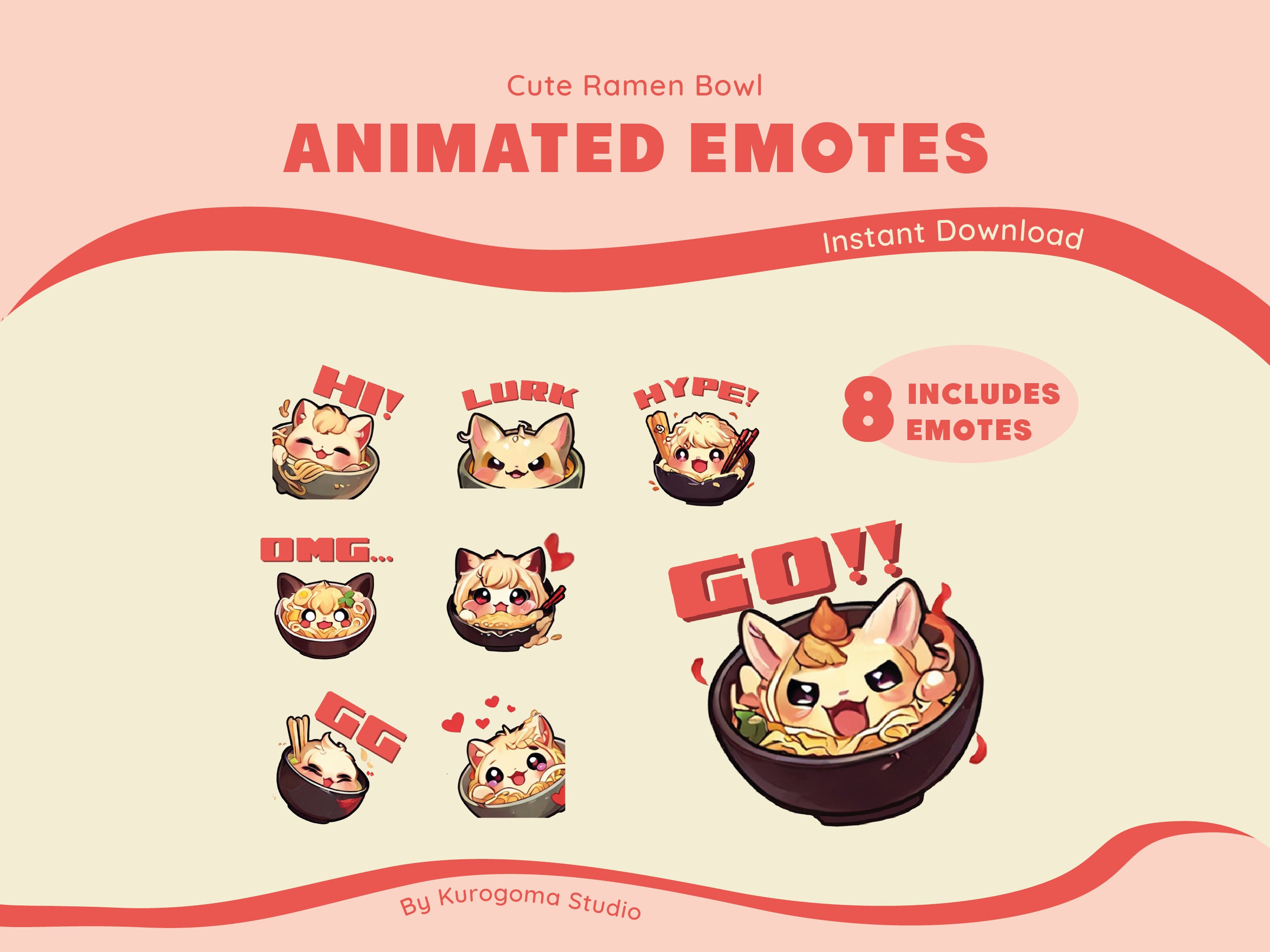 Cute Animated Emotes Cat Emotes Kawaii GG Emote Hype Emote Animated ...