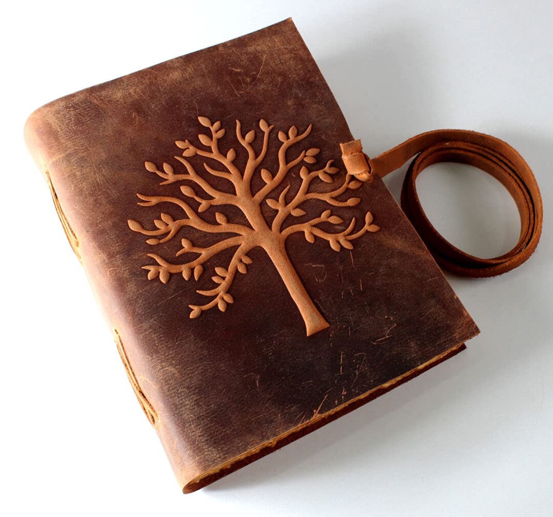 Vintage Leather Journal, Tree of Life,leather Bound Journal-antique ...