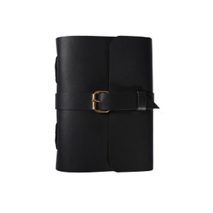 Professional Black Handmade Leather Journal Unruled A5 Strap With Lock ...