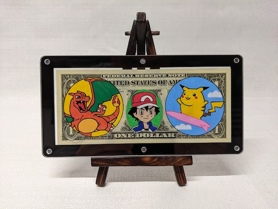 Pokémon Dollar Bill Artwork Hand Painted - Etsy