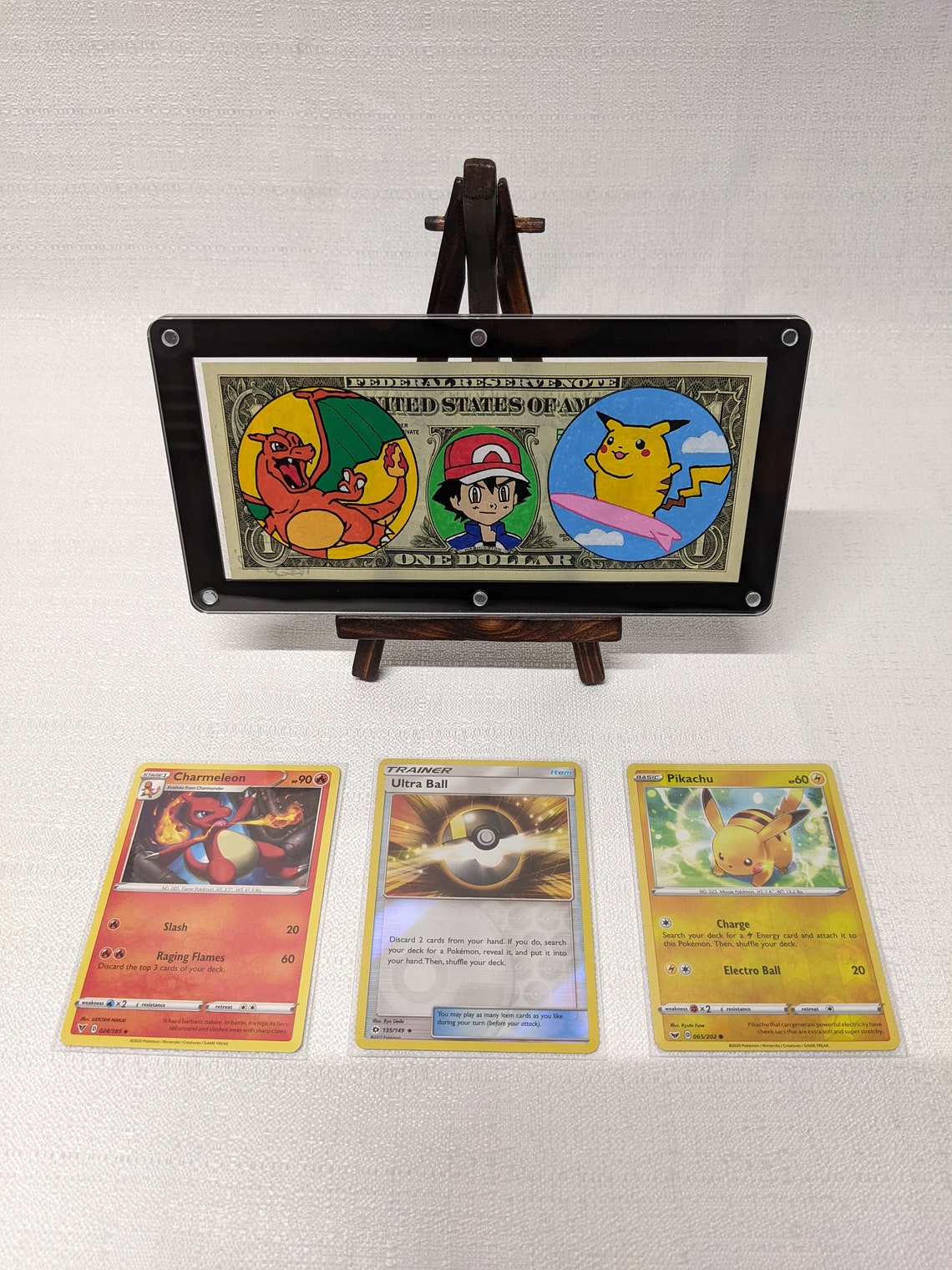 Pokémon Dollar Bill Artwork Hand Painted - Etsy