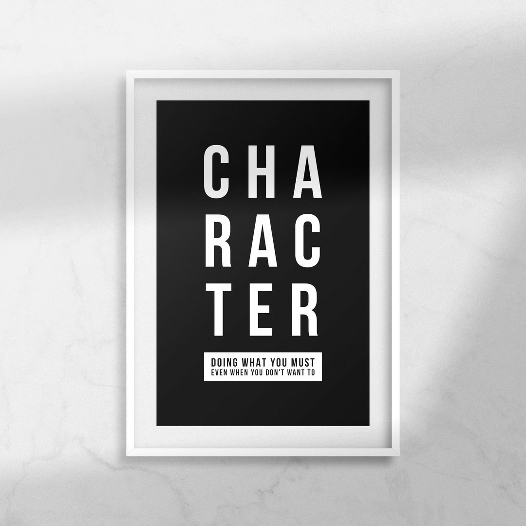 Character | Motivational Poster | Printable Wall Art - Etsy