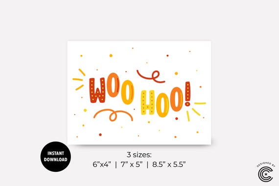 Woo Hoo You Did It Congratulations Card Graduation Card | Etsy