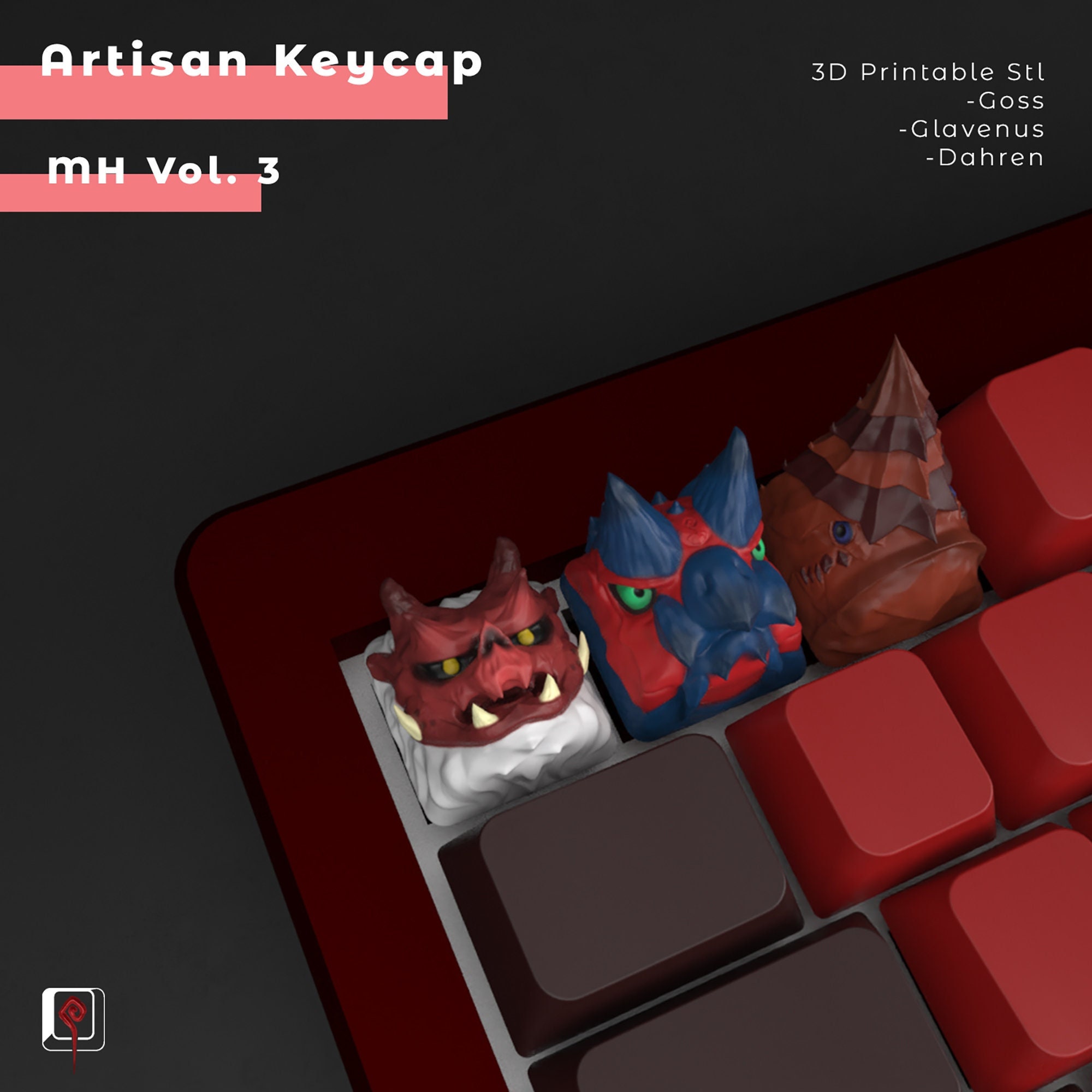 Artisan Keycap Monster Hunter Vol. 3 Mechanical Keyboard Digital Stl - Etsy