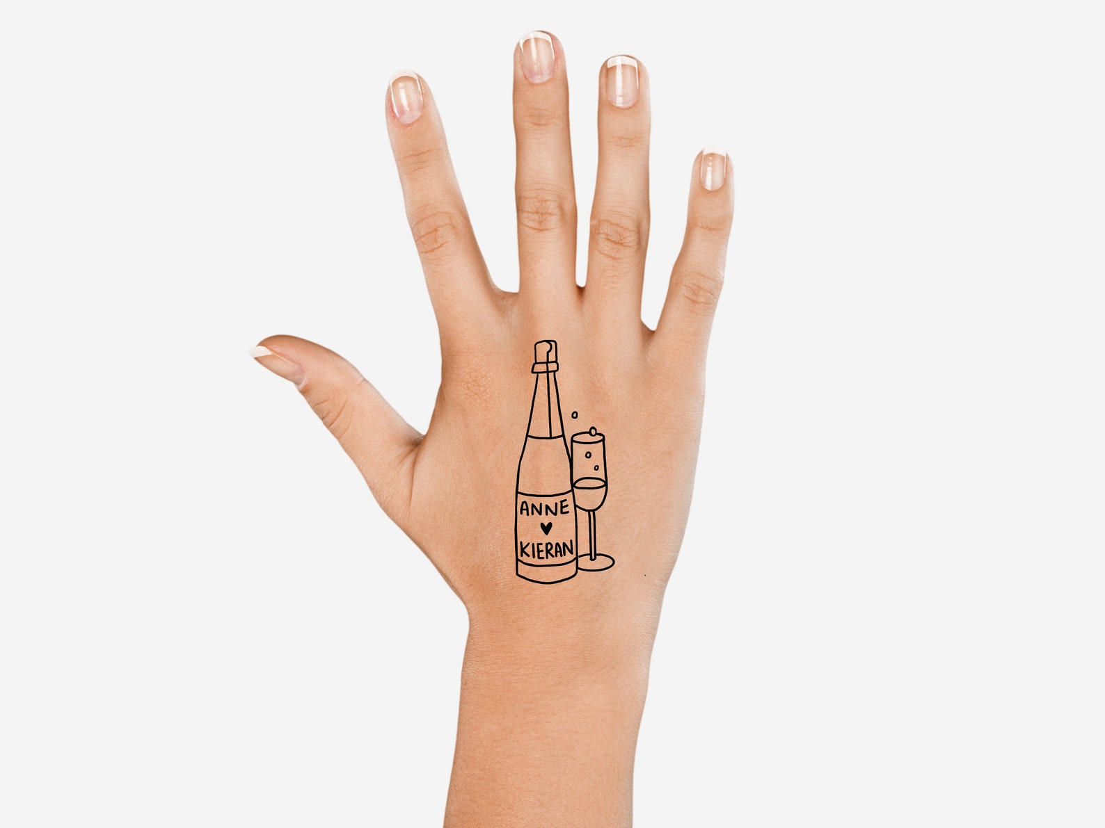 Customised Fine Line Temporary Tattoo, Temporary Tattoo Custom, Wedding ...