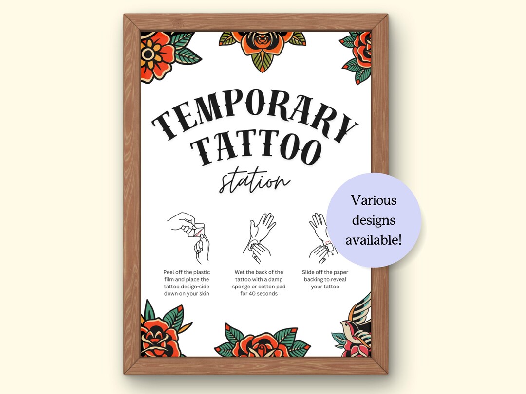 Wedding Temporary Tattoo Sign, Instant Digital Download, Printable at ...