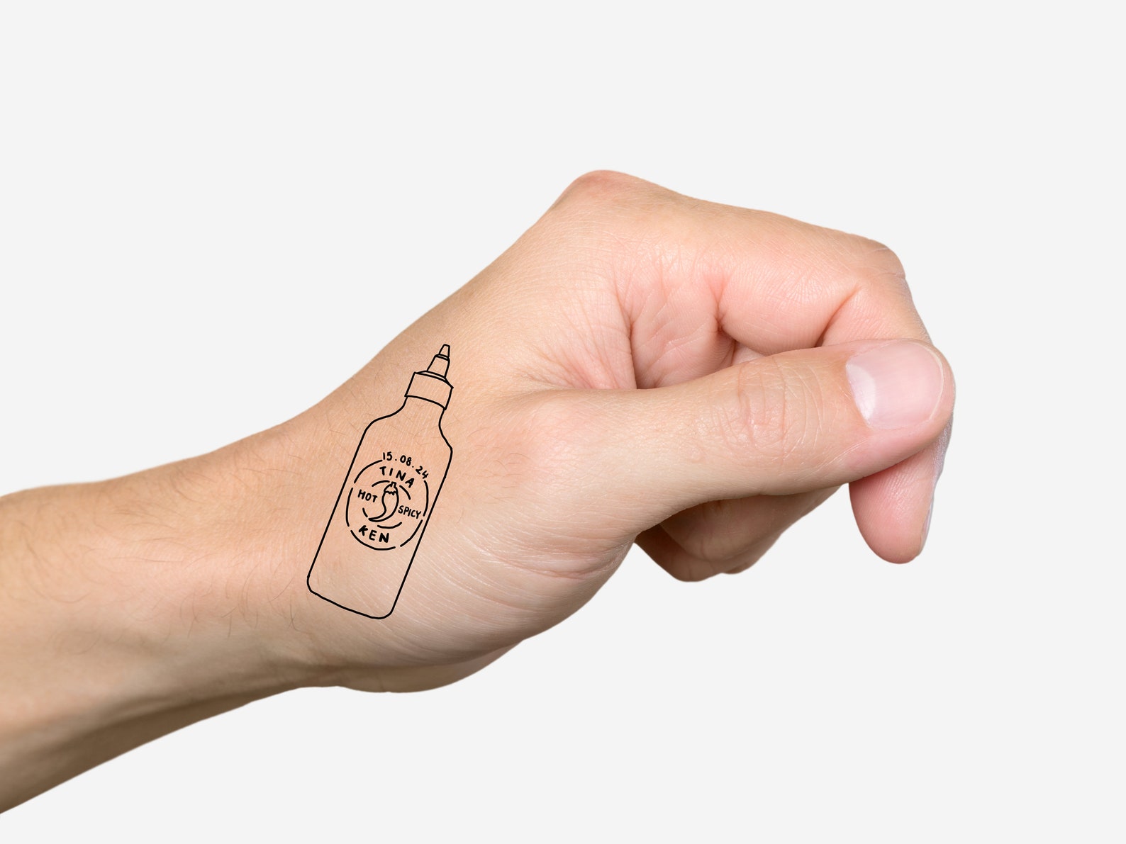 Customised Fine Line Temporary Tattoo, Temporary Tattoo Custom, Wedding ...