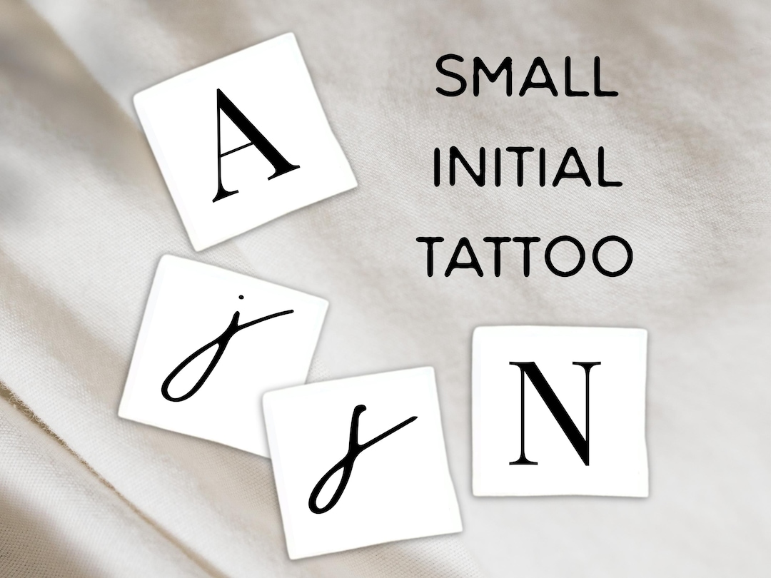 Tiny Initial Temporary Tattoos, Set of 6 Tattoos, up to Two Initials ...