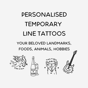 Customised Fine Line Temporary Tattoo, Temporary Tattoo Custom, Wedding ...