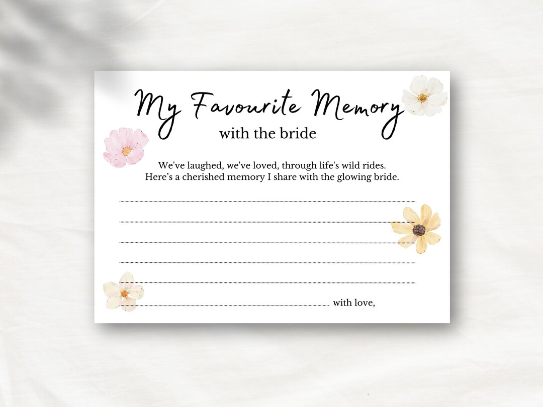 Ready to Ship Favourite Memory With the Bride to Be Cards, Best Memory ...
