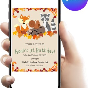Forest Friends Birthday Invitation Digital Template - Etsy