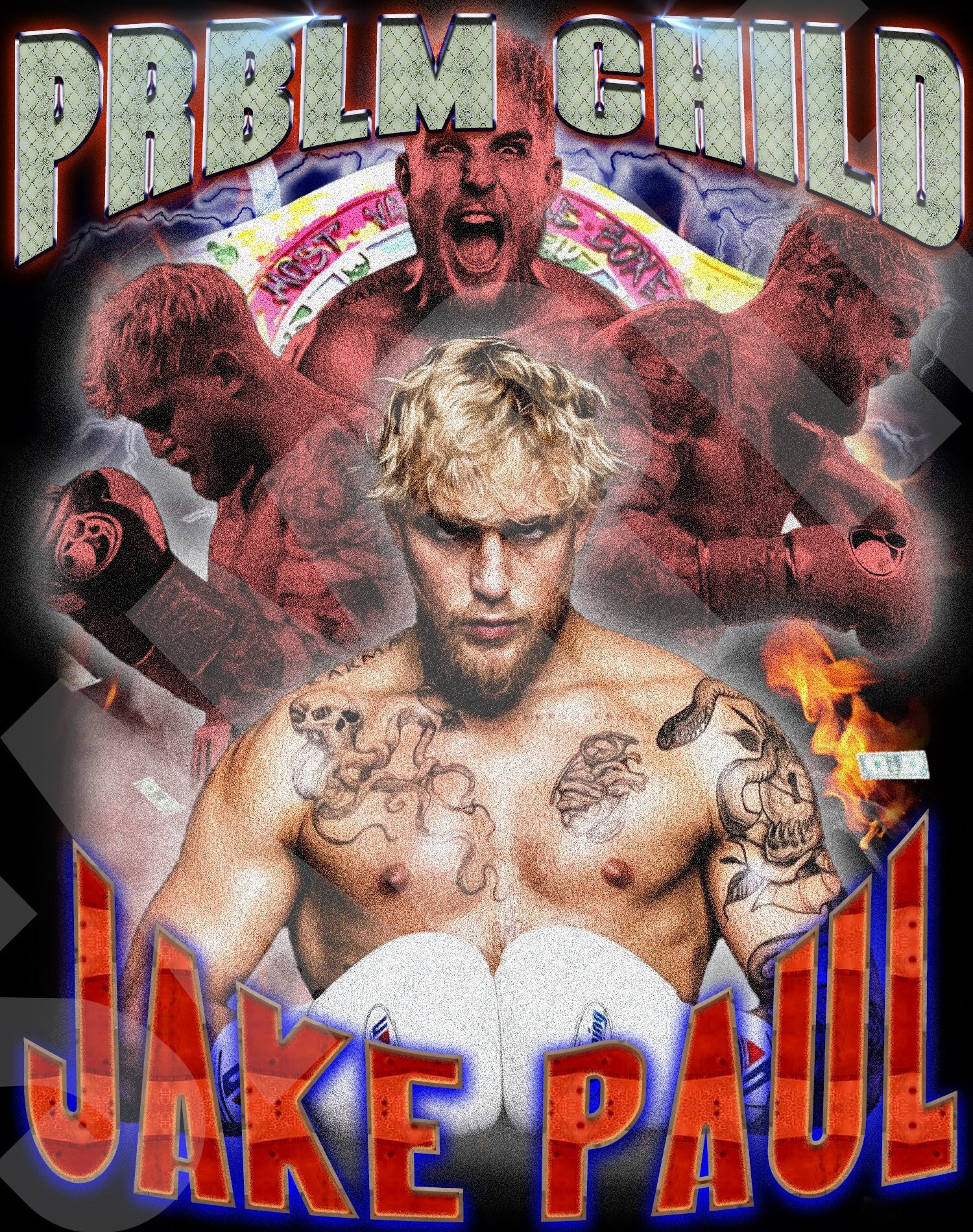 Jake Paul Vintage 90s Bootleg Rap Tee, Jake Paul T Shirt Design, Jake ...