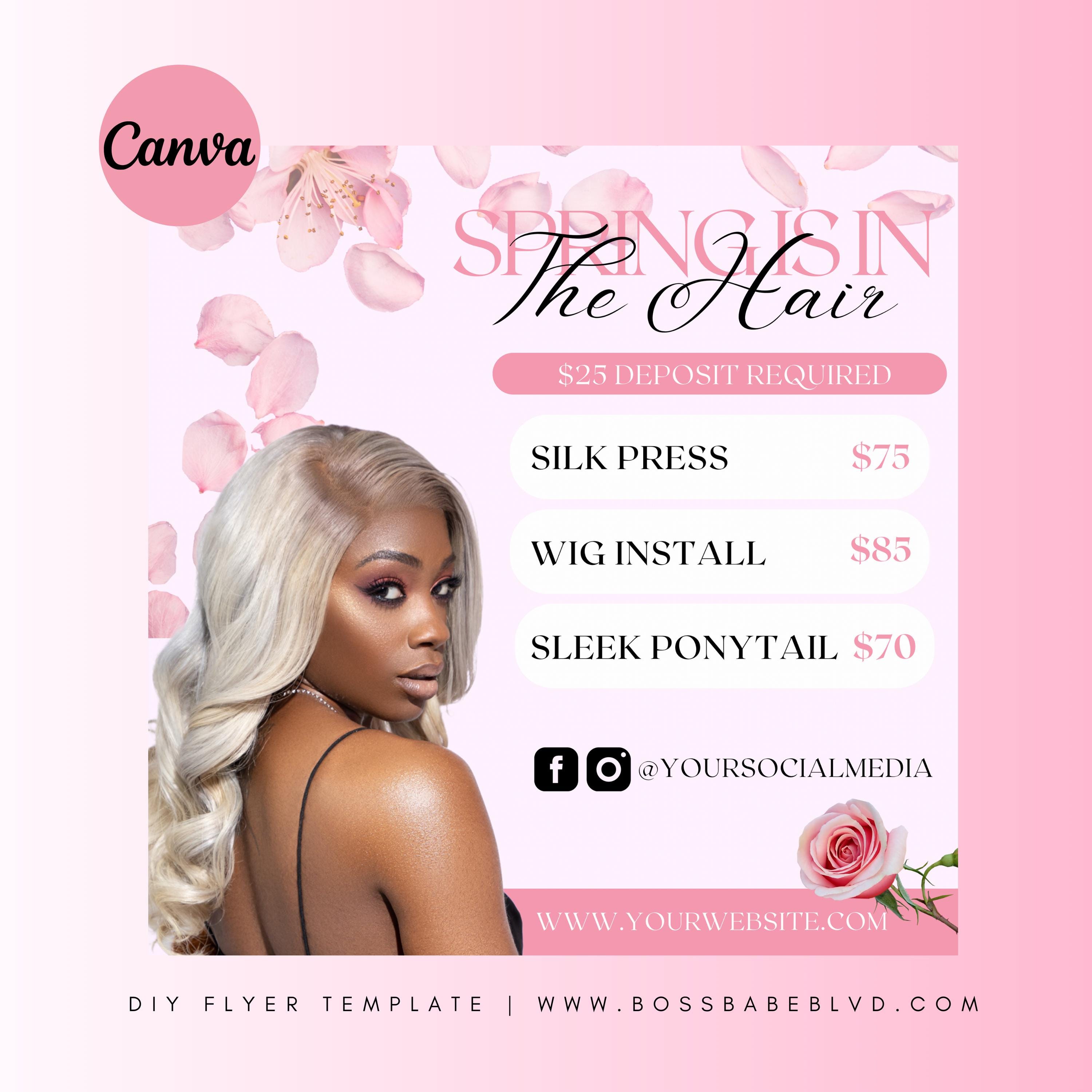 Spring Flyer, Spring is in the Hair, DIY Flyer Template - Etsy