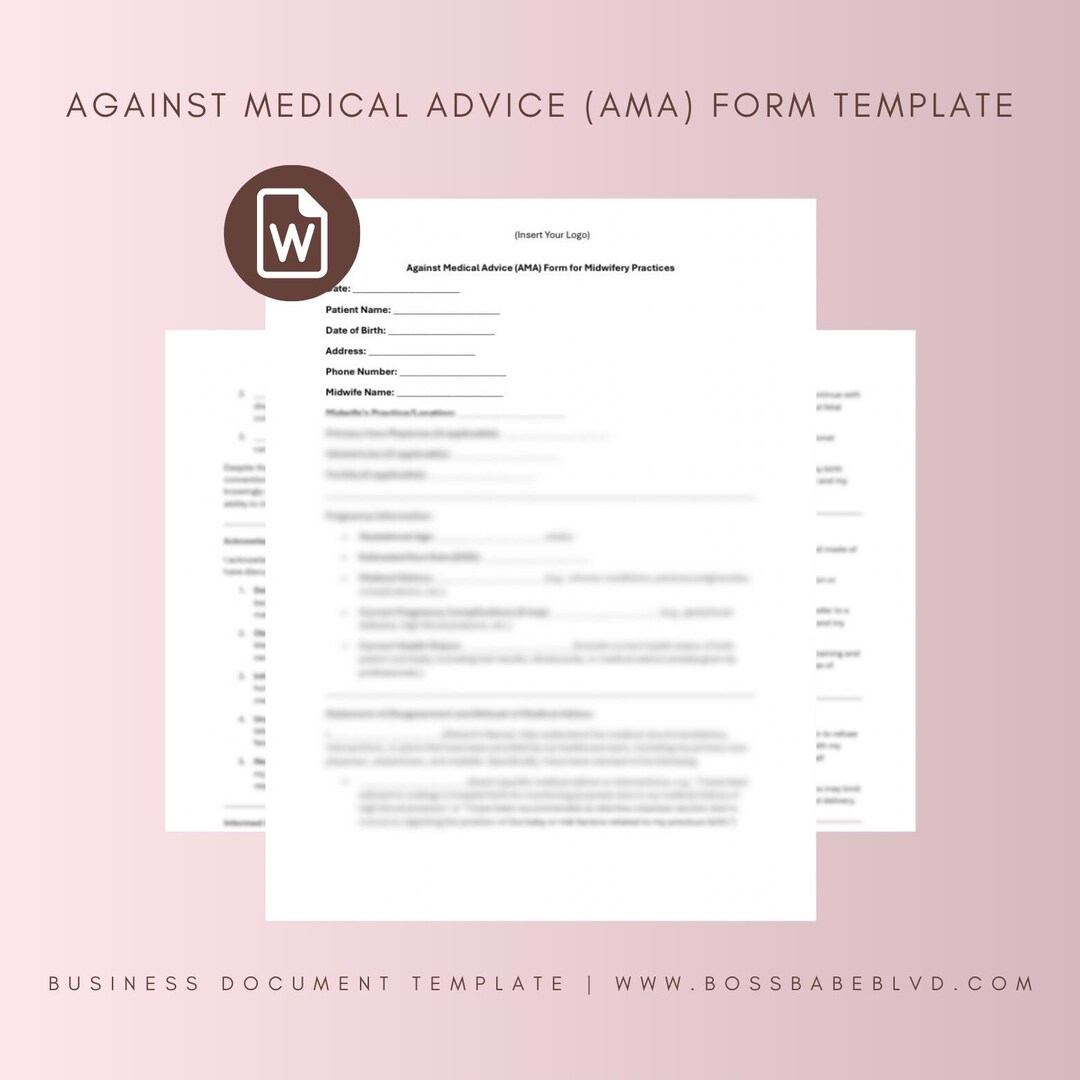 AMA Form Template for Midwifery Practices (digital Download) - Etsy