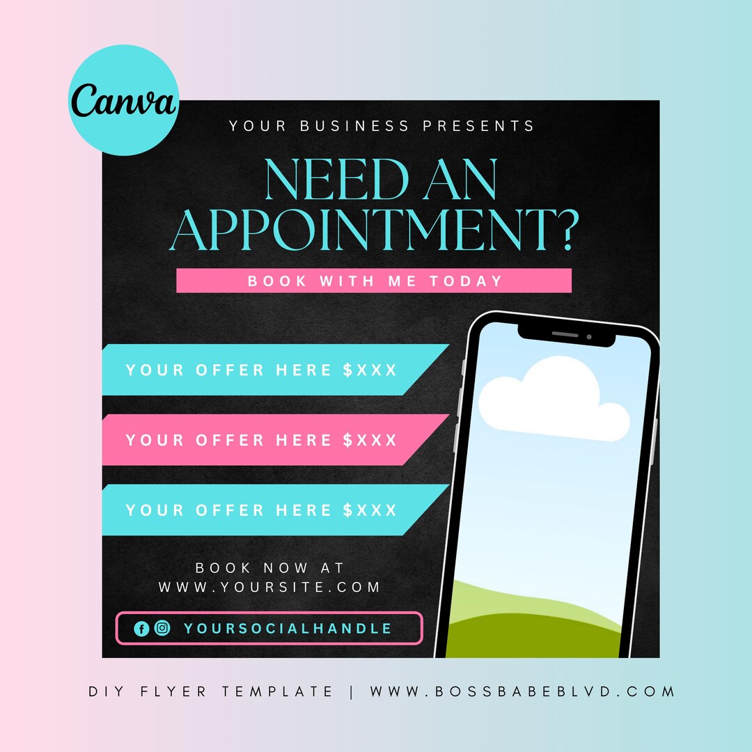 Appointment Booking Flyer Template, Now Booking Flyer Template, Beauty ...
