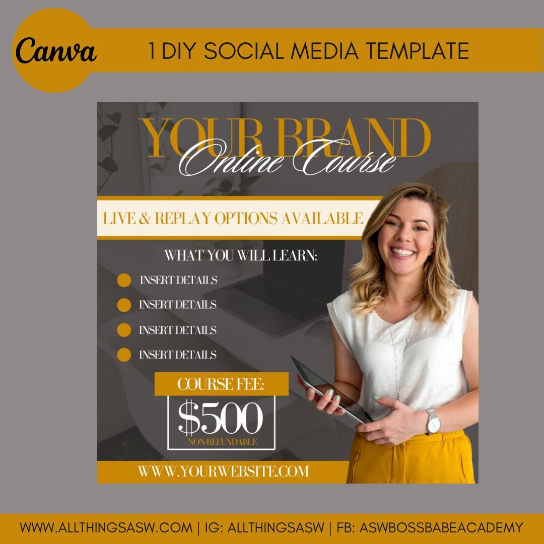 Course Flyer, Canva Template, Masterclass Flyer Template, Training ...