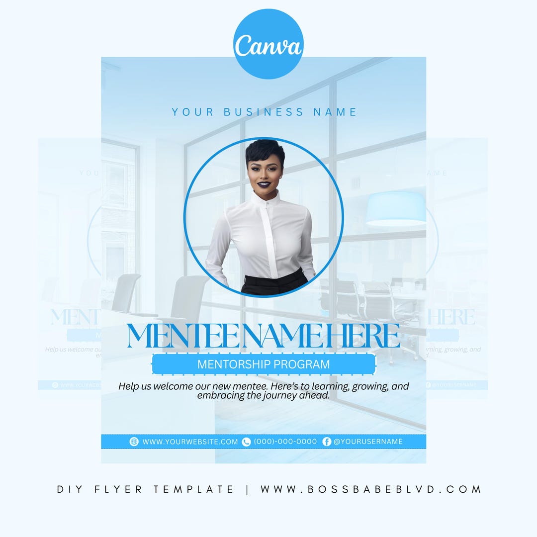 New Mentee Welcome Flyer Canva Template | Editable Mentorship ...