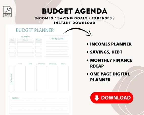 Incomes and Expenses Plan Expenses Tracker Income Planner - Etsy