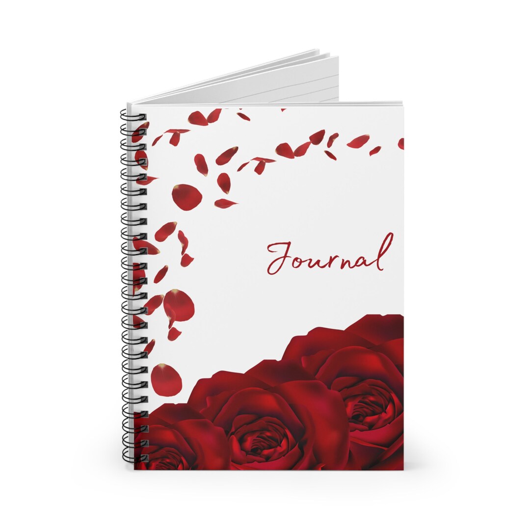 Blank Motivation Journal Roses Design Spiral Notebook Ruled Line - Etsy