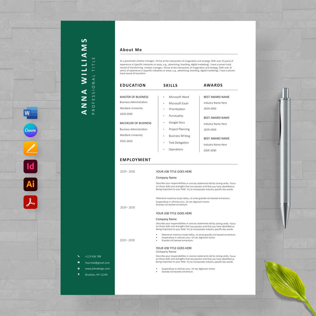 Professional Canadian Resume Template | Modern CV Design for Canadian ...