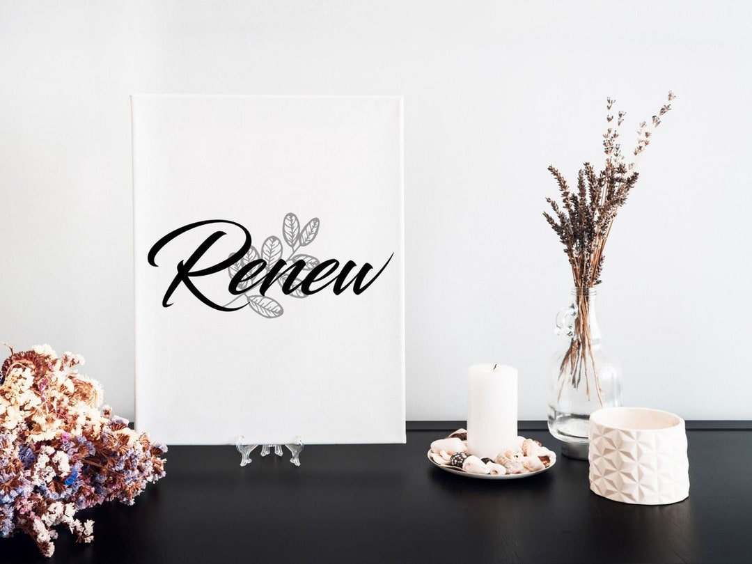 Renew Motivational Word of the Year Art Print, Vision Board Goal ...