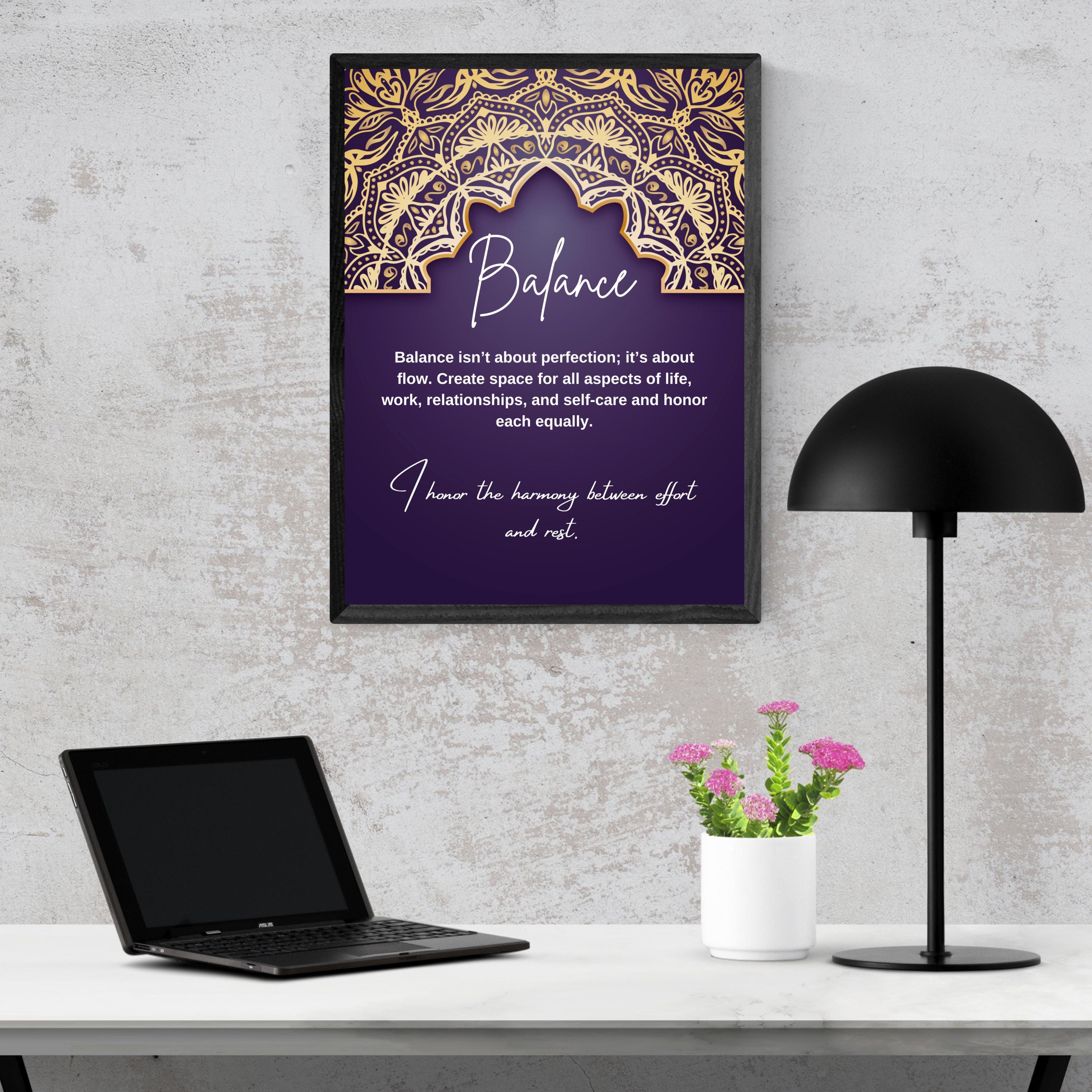 Balance Word of the Year Printable, Mandala Vision Board Art ...