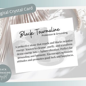 Black Tourmaline Crystal Meaning Card, Metaphysical Stone Gifts, Crystal Properties, Healing ...