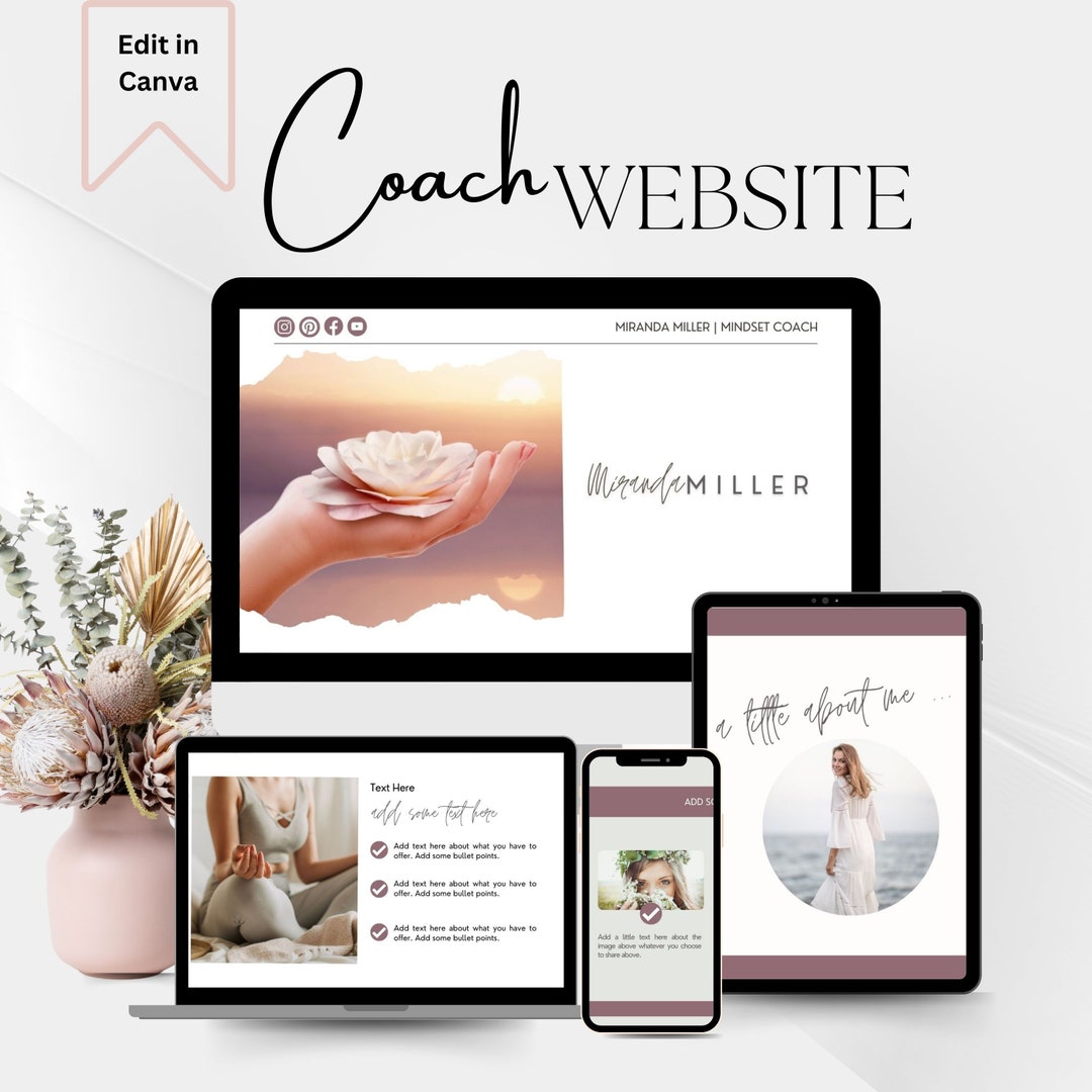 Canva Website Template Mindset Coach, Done for You Coaching Business ...
