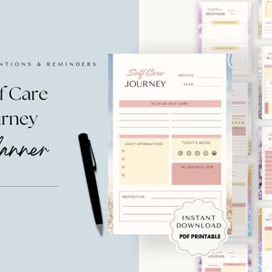 Self Care Journey Planner, Personal Wellness, Mental Health, Well Being ...