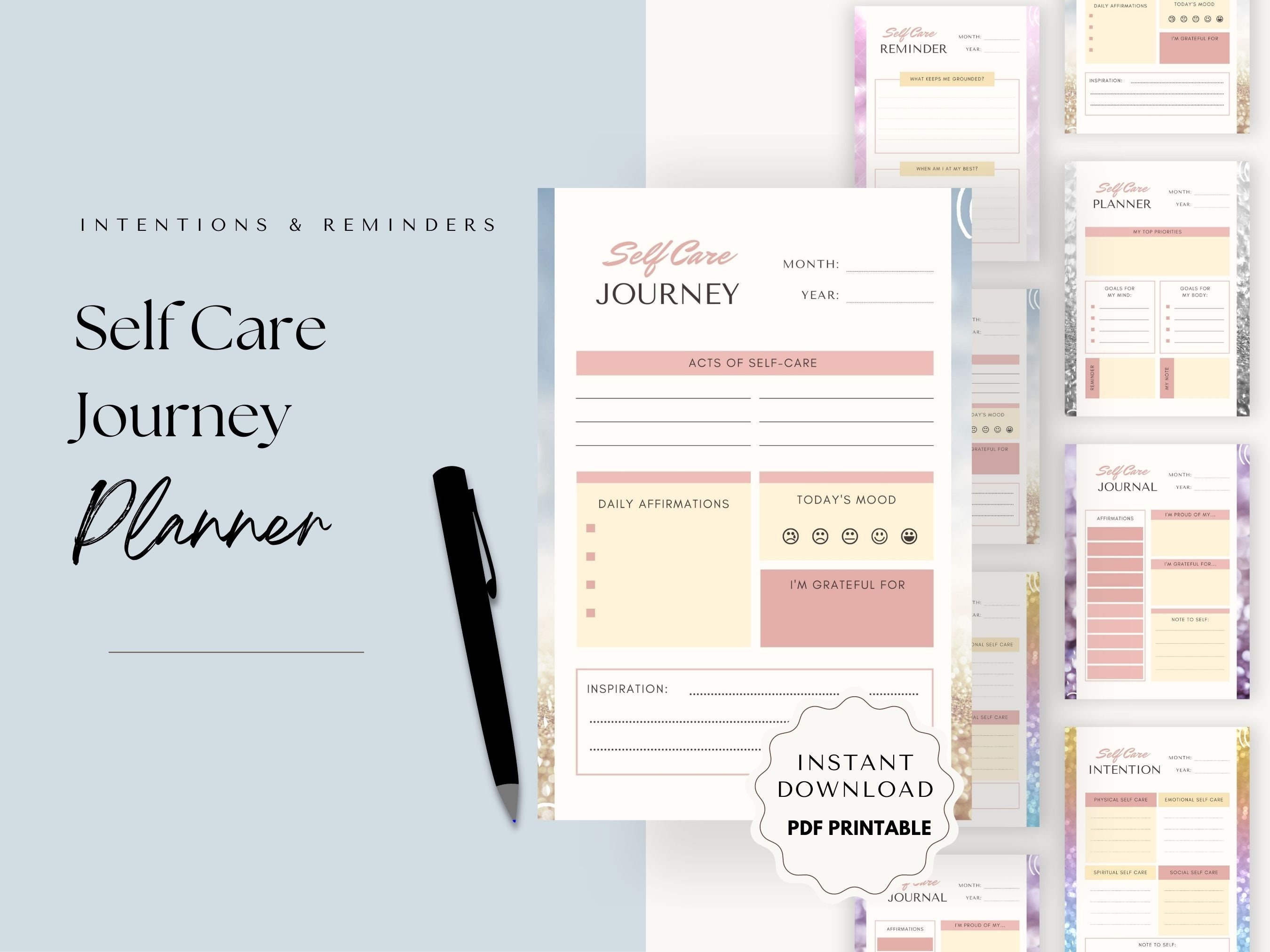 Self Care Journey Planner, Personal Wellness, Mental Health, Well Being ...
