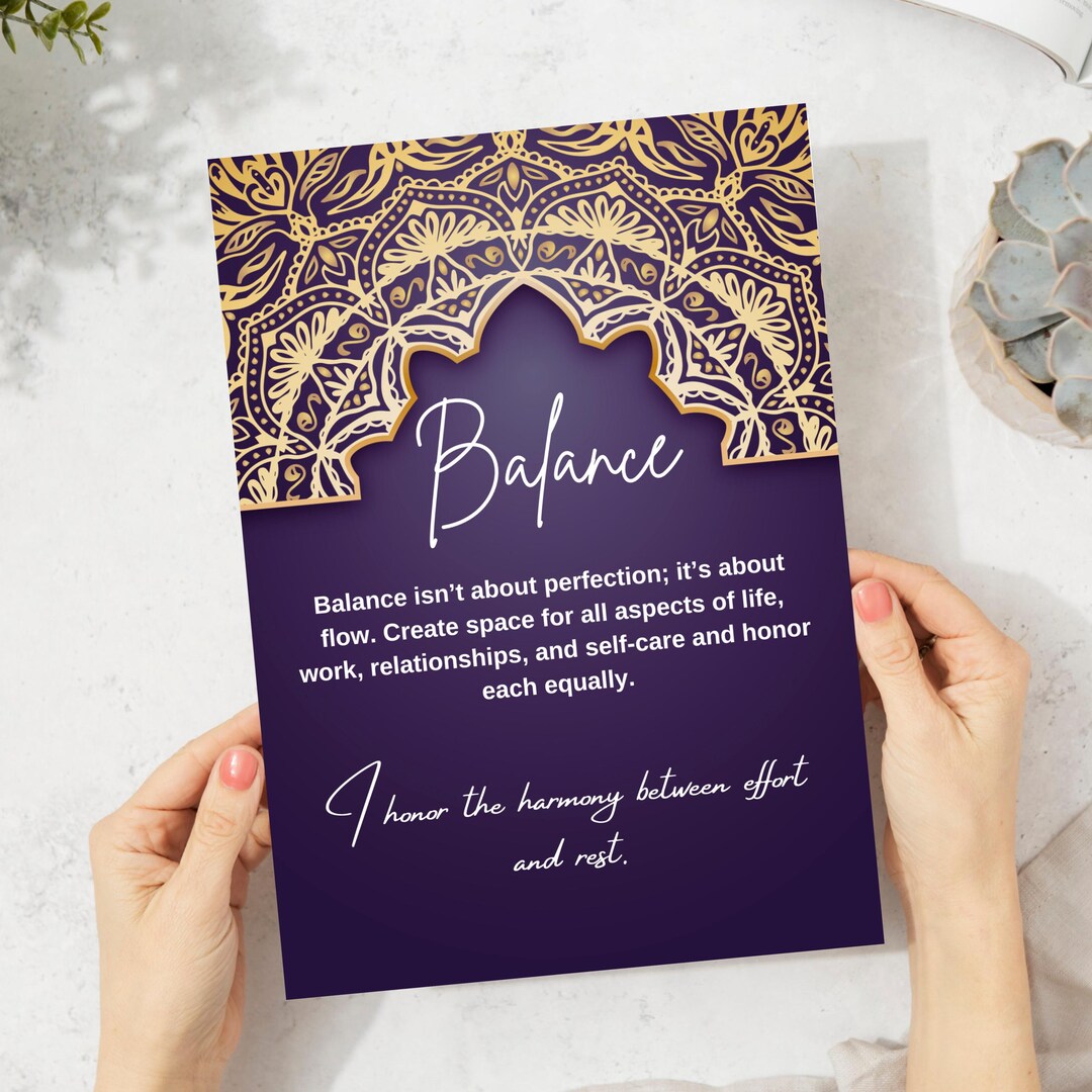 Balance Word of the Year Printable, Mandala Vision Board Art ...