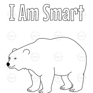 Kids Printable I Am Smart Bear Coloring Page, Children's Art Activities ...