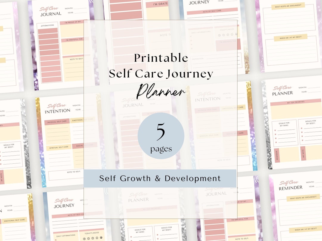 Self Care Journey Planner, Personal Wellness, Mental Health, Well Being ...