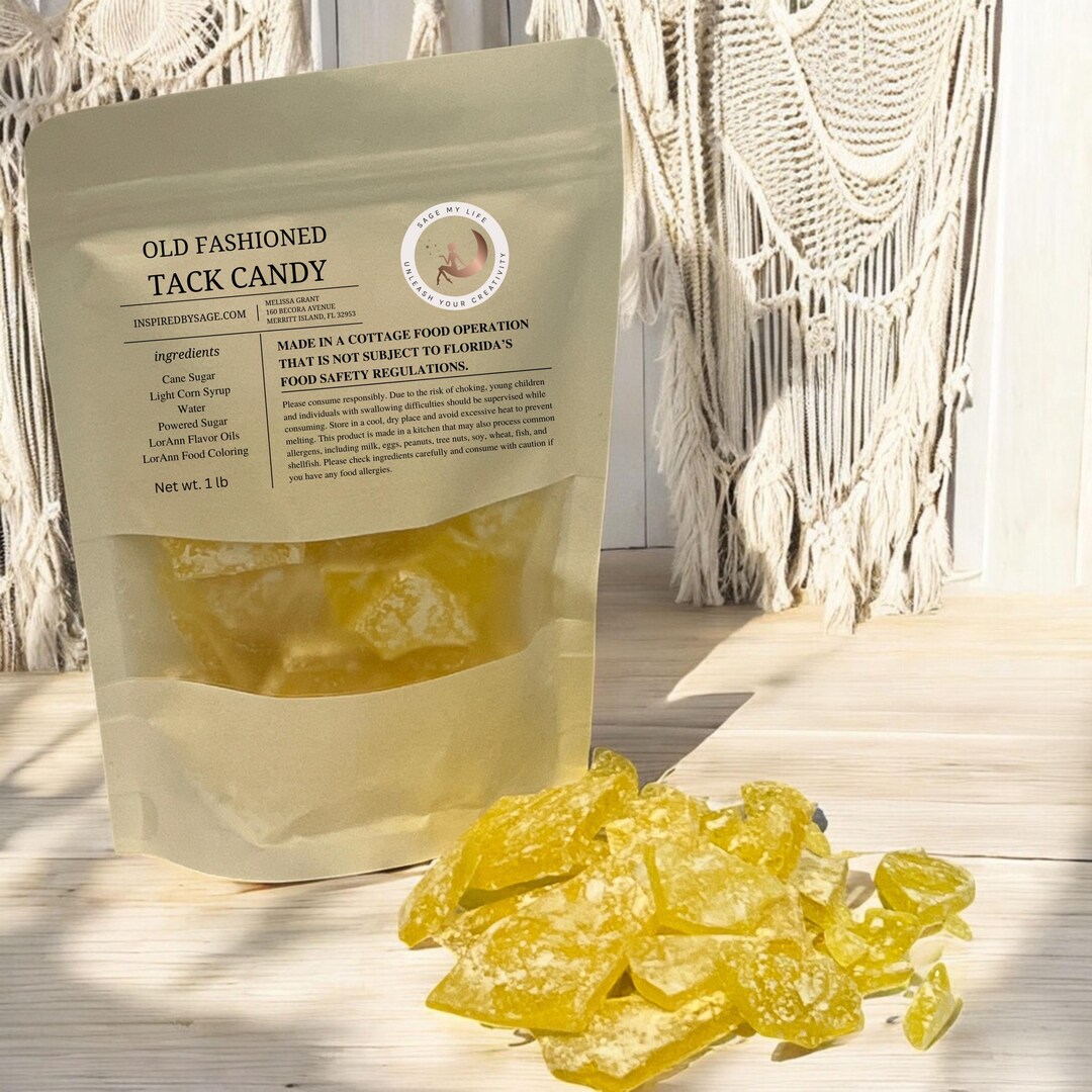 Yellow Old Fashioned Hard Tack Candy 1lb, Vintage Candy, Traditional ...