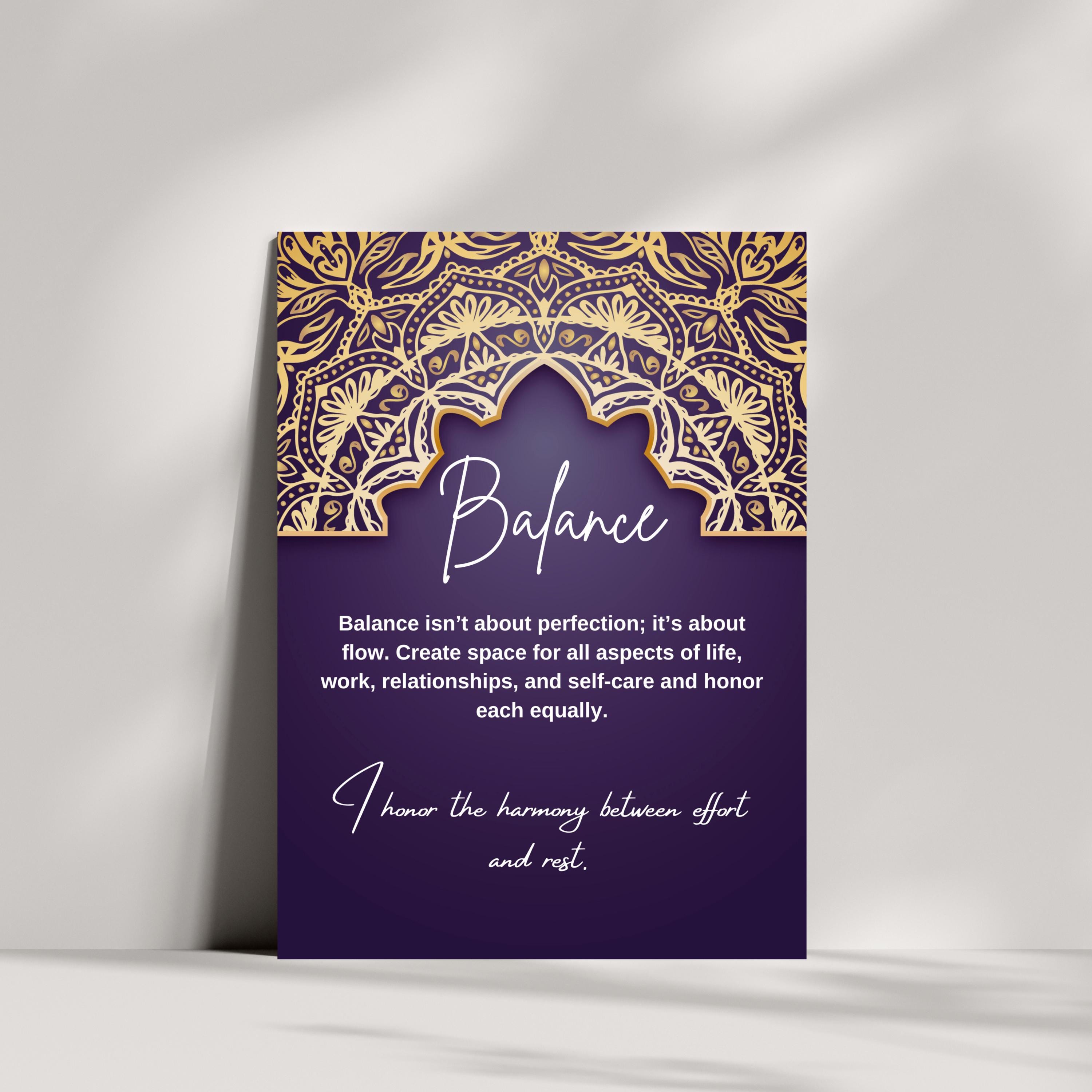 Balance Word of the Year Printable, Mandala Vision Board Art ...