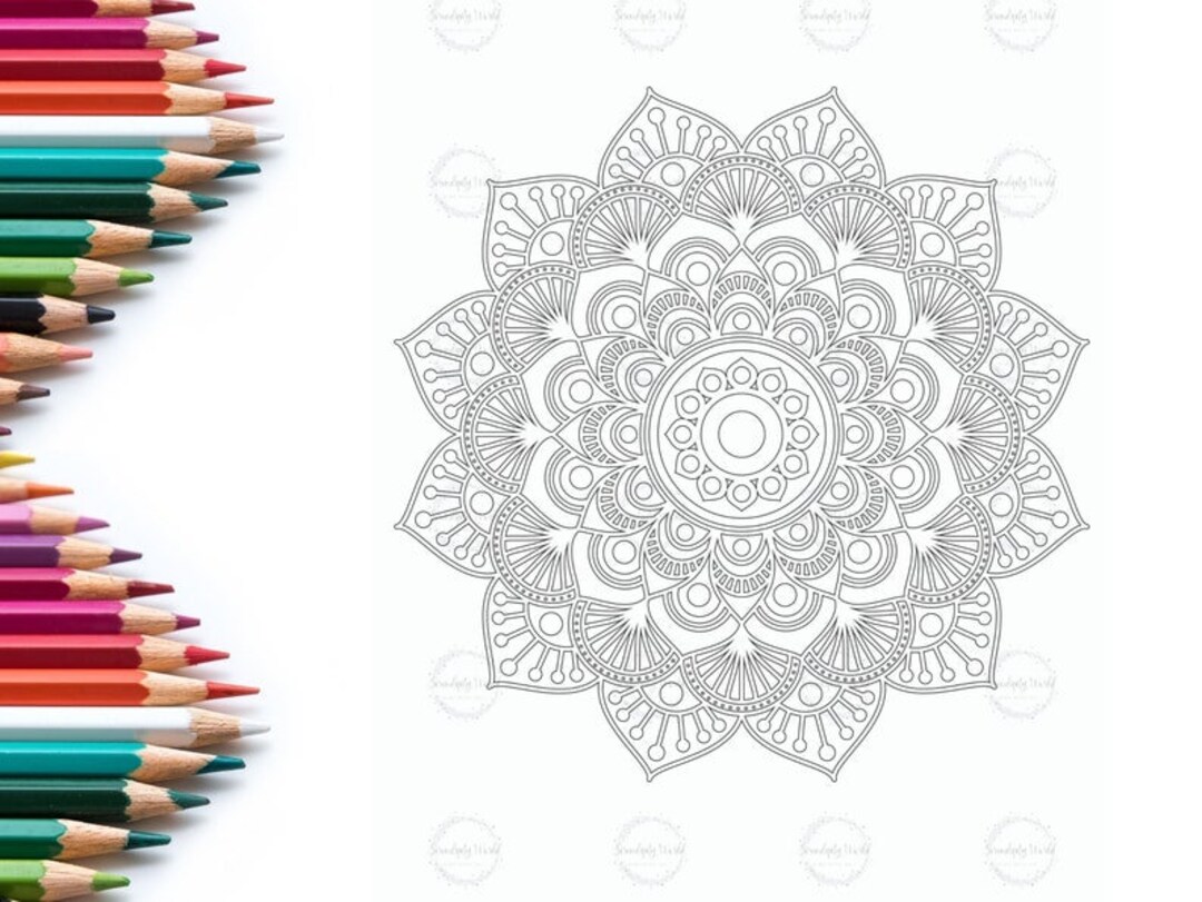 Printable Mandala Coloring Page for Adults, Spiritual Art Coloring ...