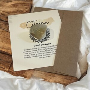 Citrine Crystal Meaning Card With Healing Stone, Abundance Energy ...