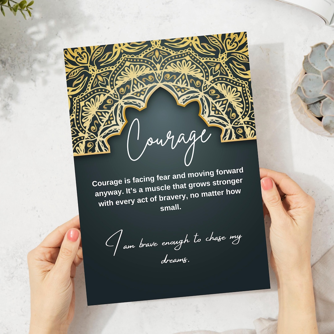 Courage Word of the Year Printable, Mandala Inspirational Art, Vision ...