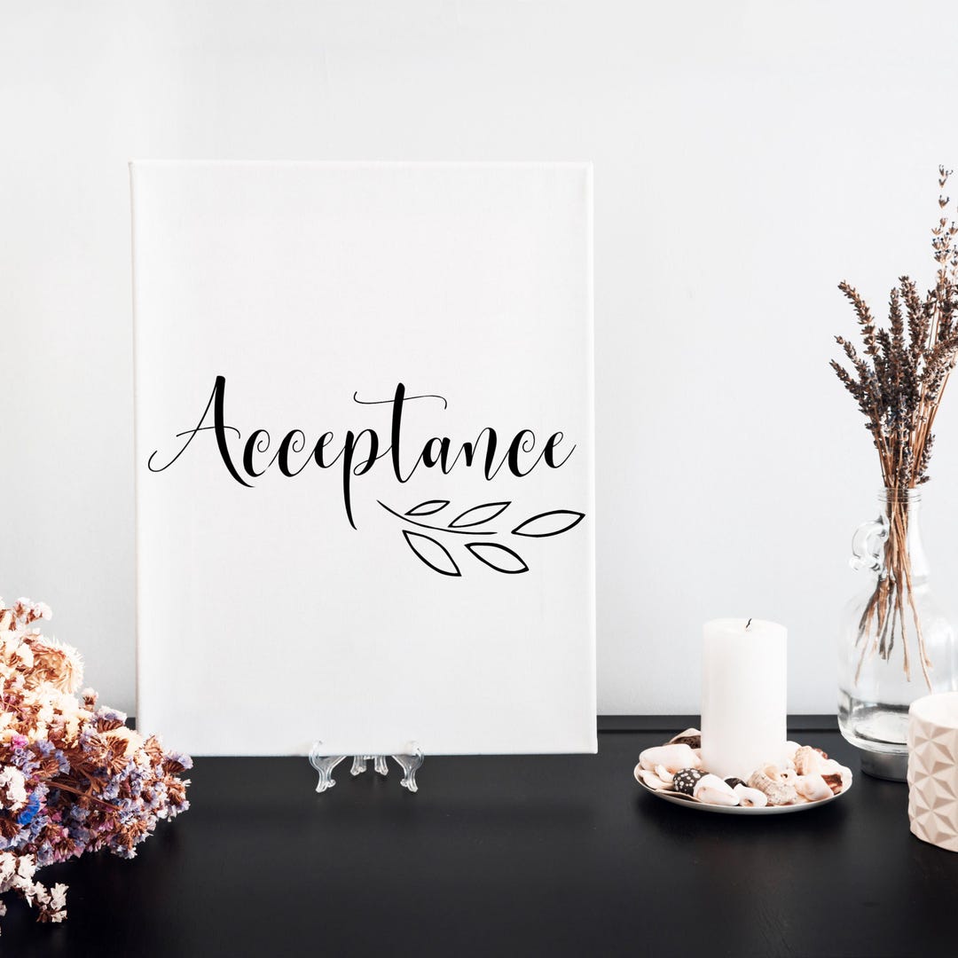 Acceptance Word of the Year Art Print, One Word Mantra Decor, Vision ...