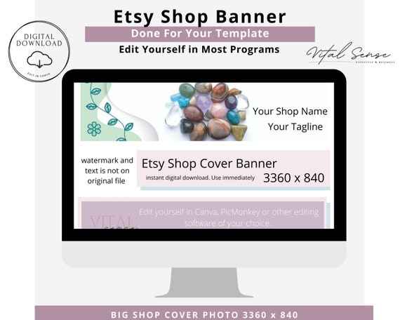 Paper Professional Etsy Shop Banner Spiritual Healing Etsy Cover Photo ...