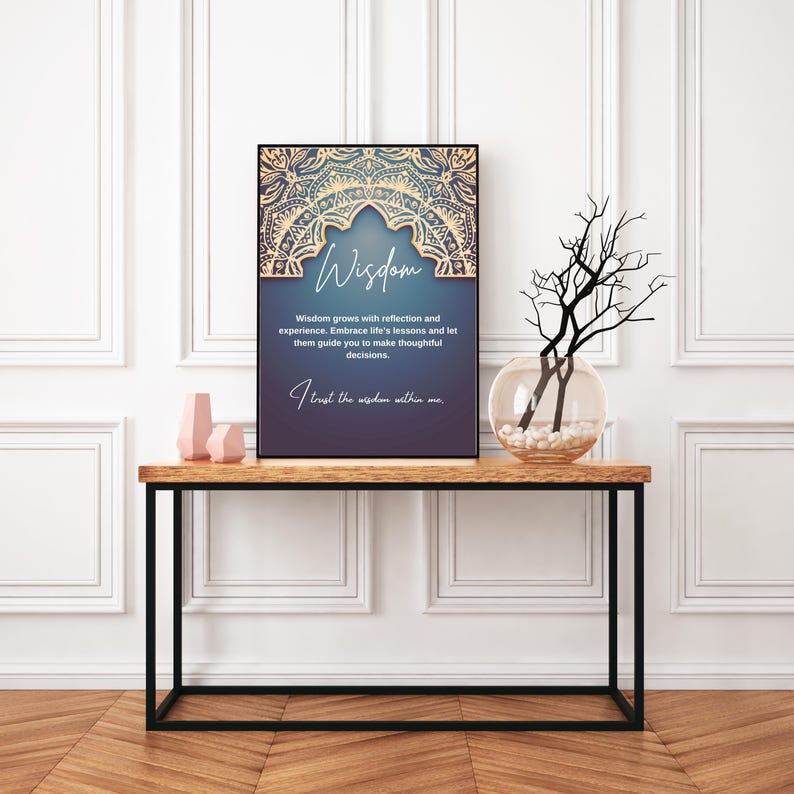 Wisdom Word of the Year Printable, Mandala Inspirational Art, Vision ...