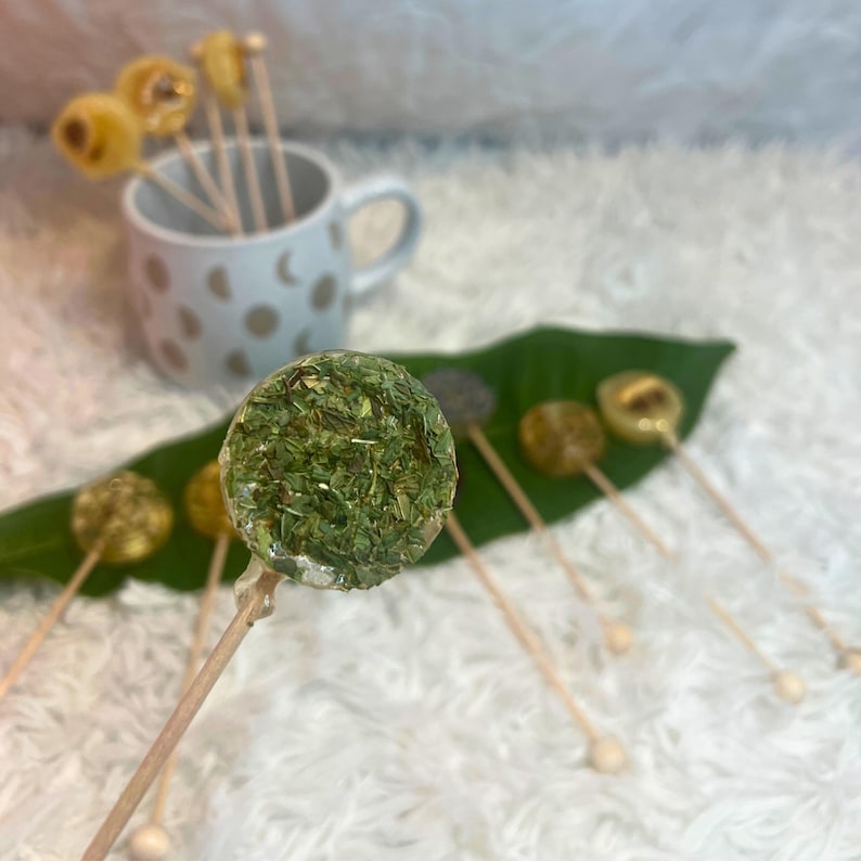 Lemon Herbal Tea Lollipop, Citrus Tea Stir Stick Candy, Natural ...
