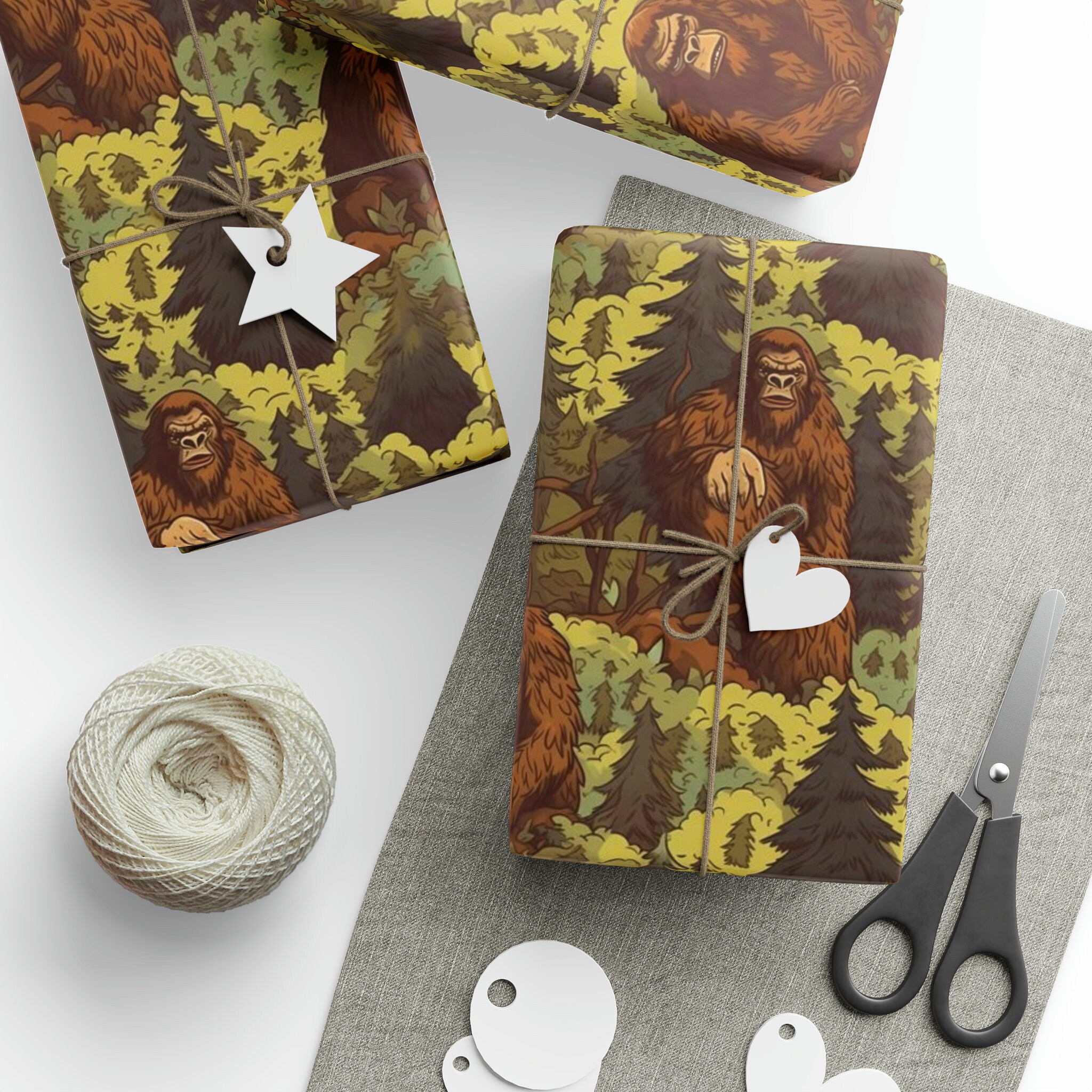 Sasquatch Pattern Wrapping Paper - Etsy