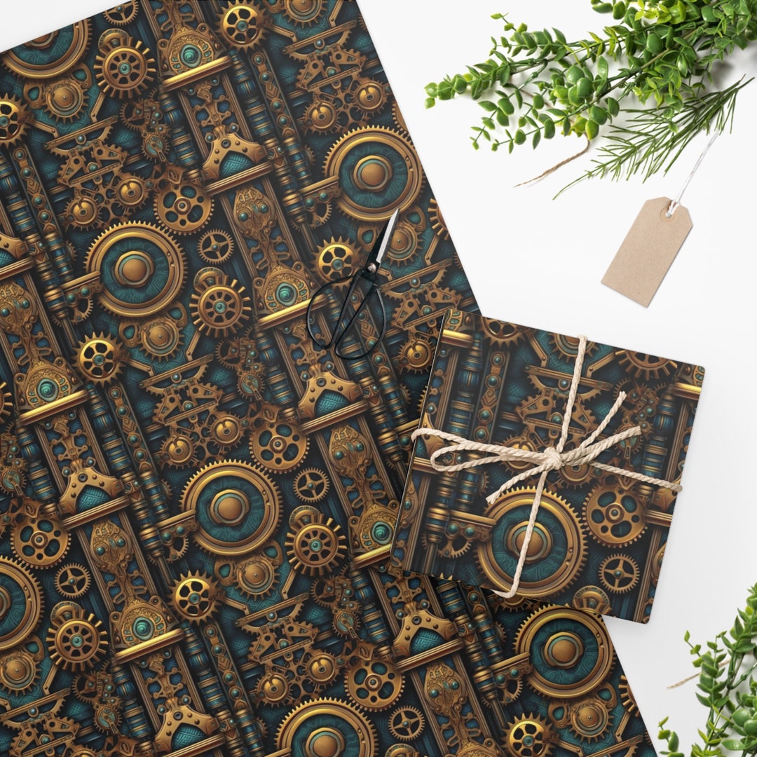Steampunk Pattern Wrapping Paper - Etsy